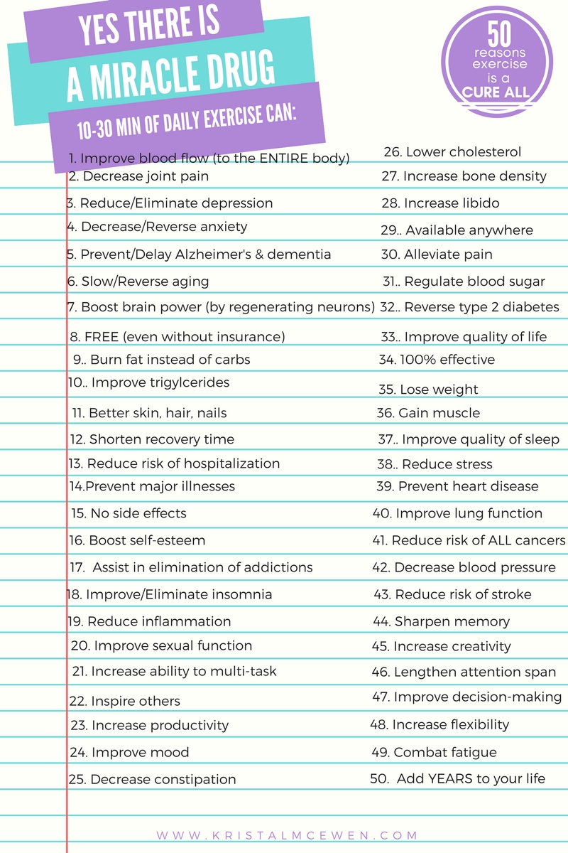 50 Reasons Exercise = Magic – Kristal McEwen